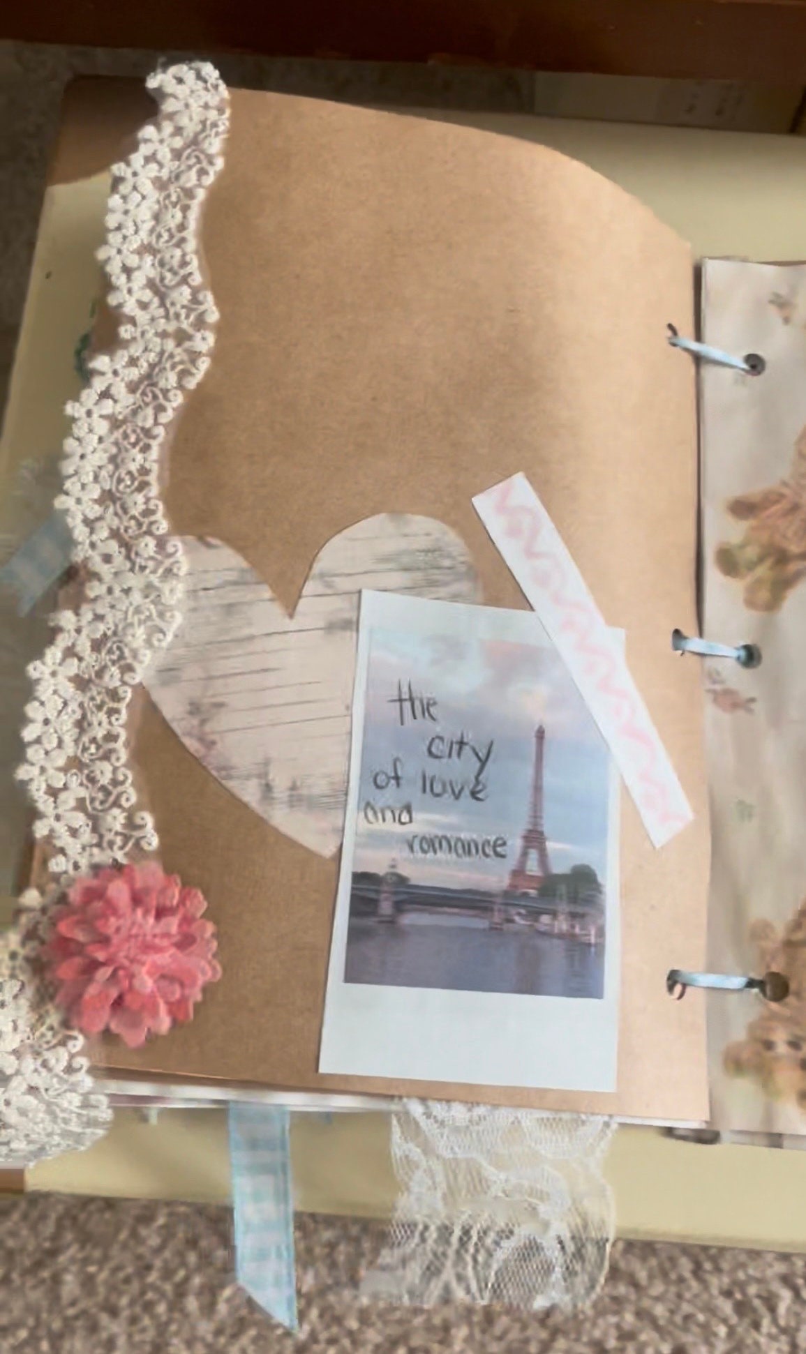 Vintage PARIS French Scrapbook. Starter Junk Journal DIY Poloroid ...