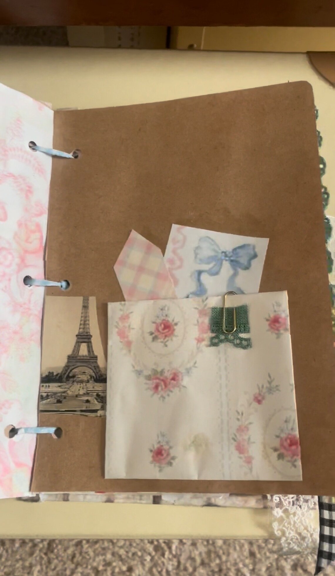 Vintage PARIS French Scrapbook. Starter Junk Journal DIY Poloroid ...