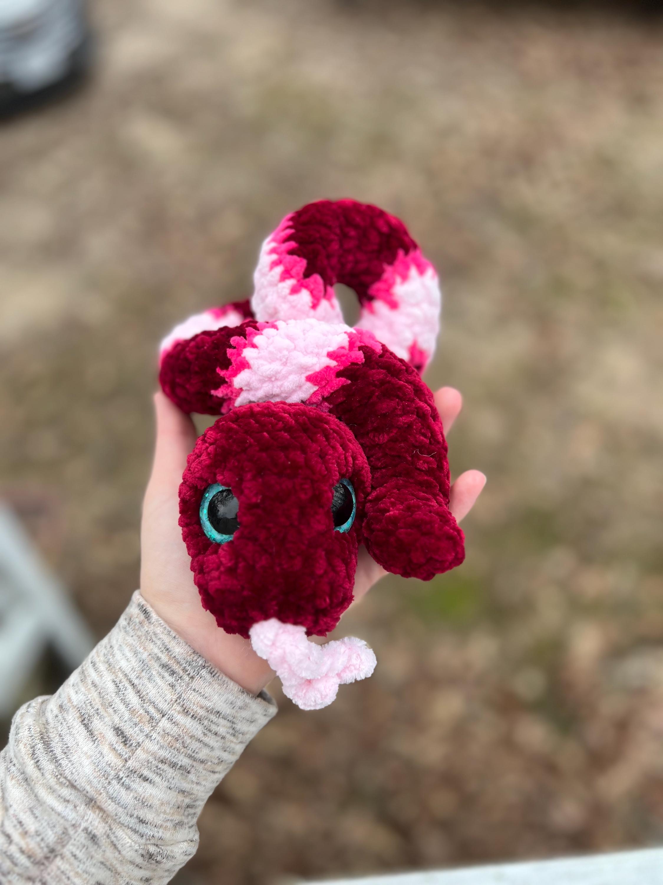 Valentines Day Snake- Crochet Plushie- Snake Plushie - Etsy