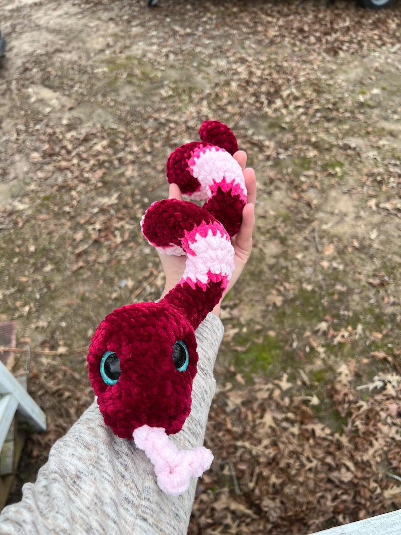 Valentines Day Snake- Crochet Plushie- Snake Plushie - Etsy