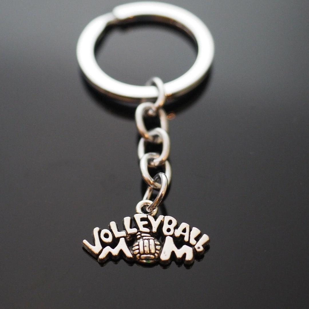 Volleyball Mom Key Chain Silver Pendant Keychain Coach Teacher Player ...