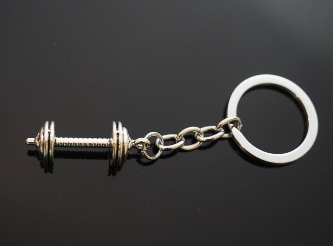 Dumbbell Free Weight Lifting 275lb Gym Key Chain Silver - Etsy