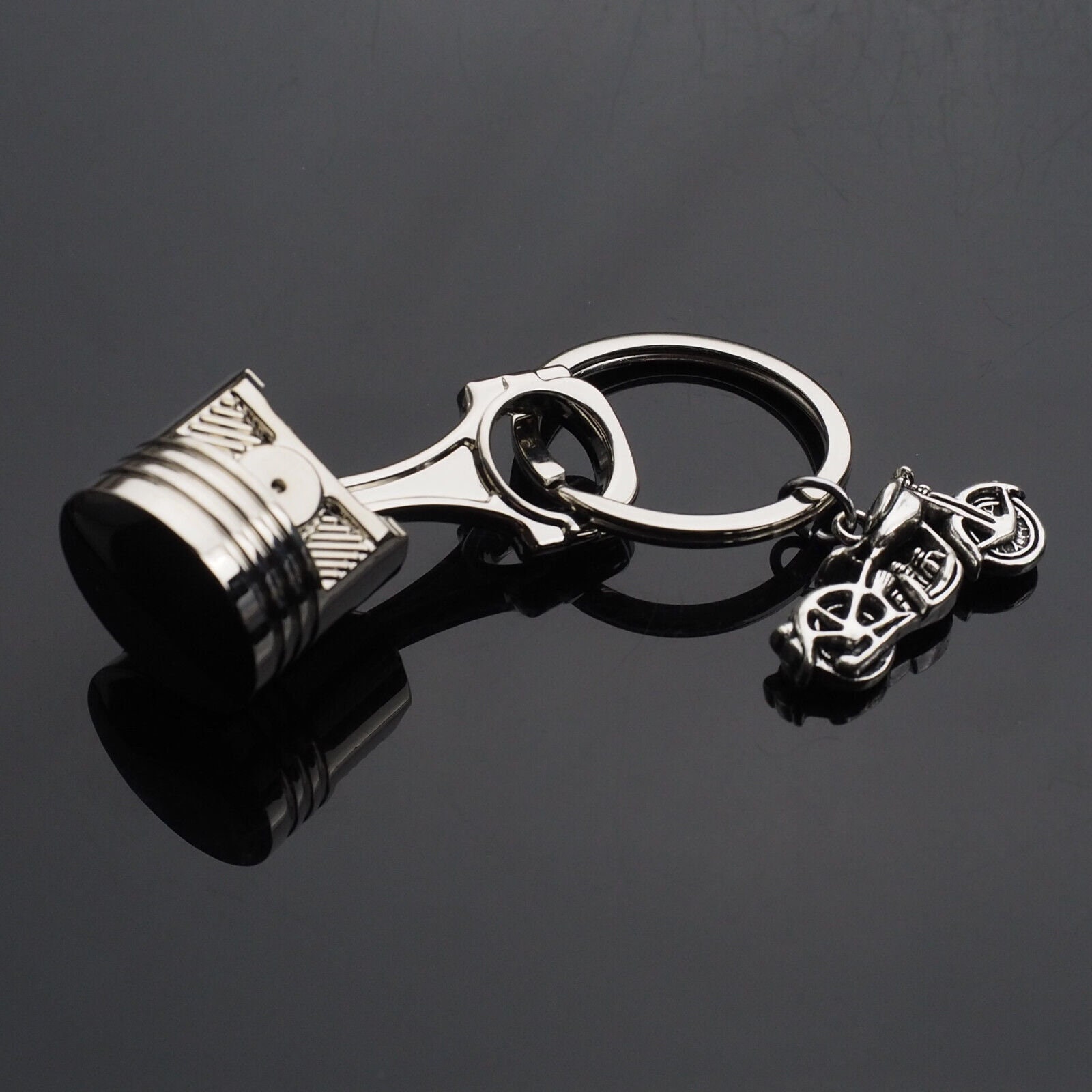 Piston Keychain Engine Connecting Rod Key Chain Vintage Motorcycle ...