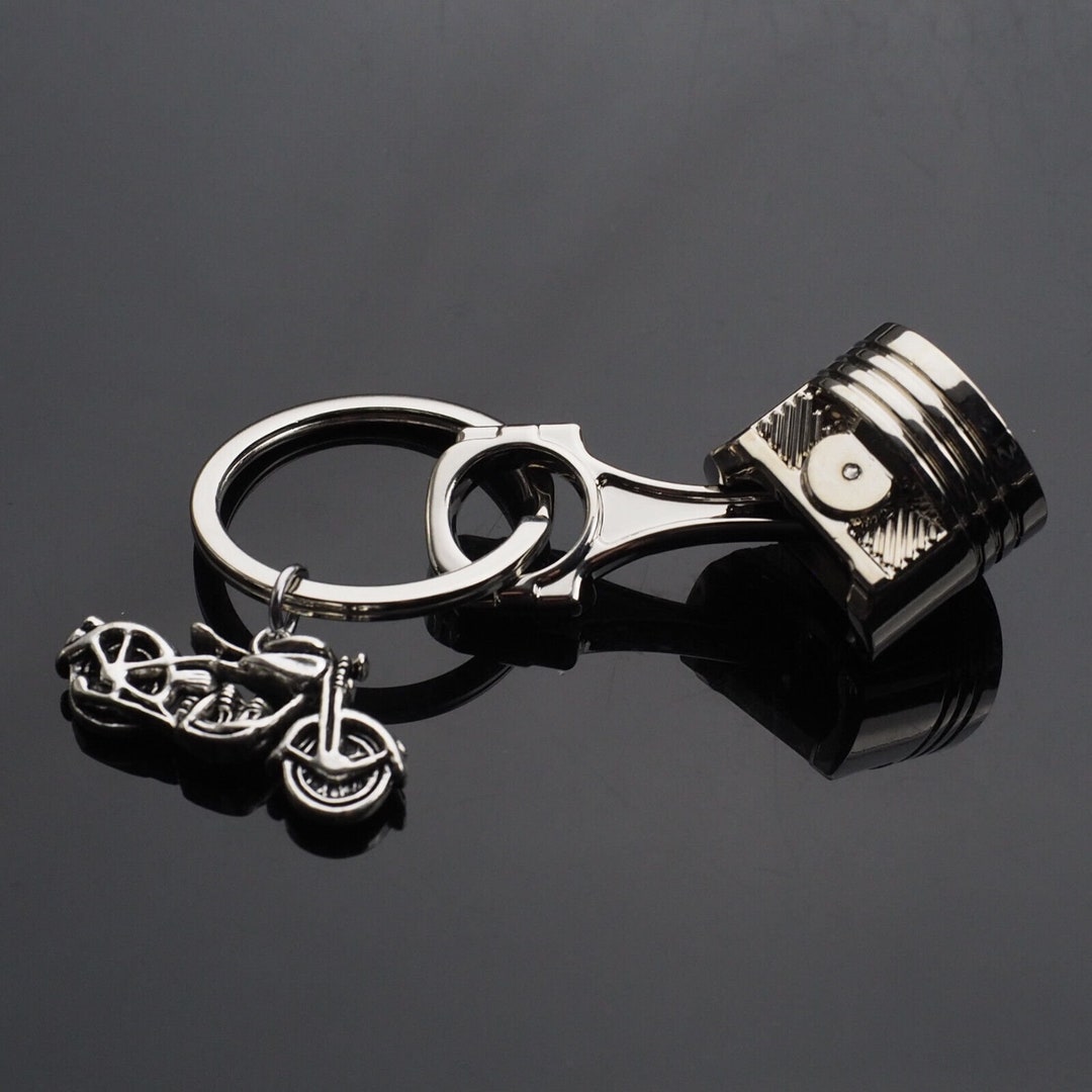 Piston Keychain Engine Connecting Rod Key Chain Vintage Motorcycle ...