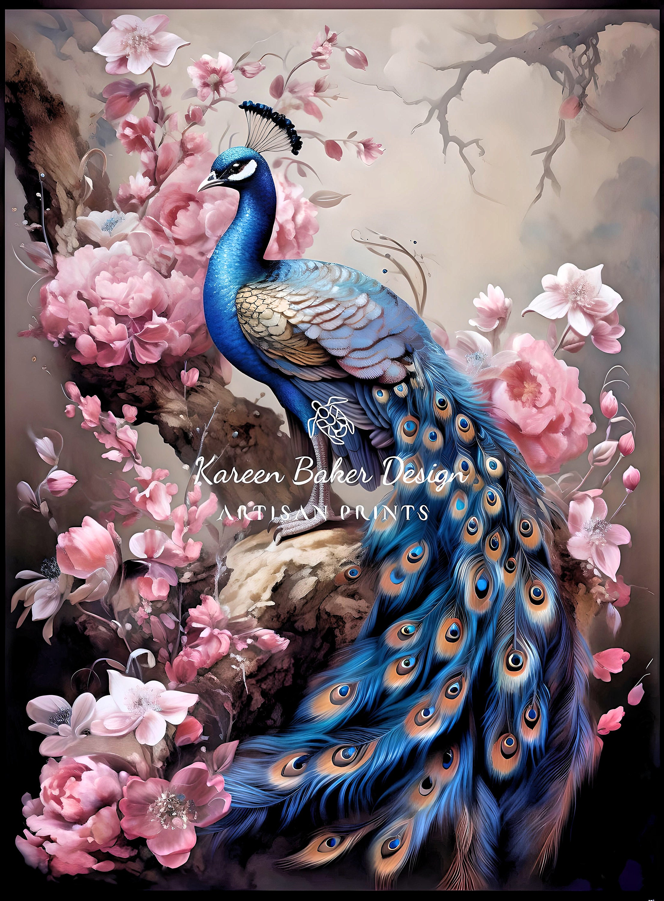 Graceful Peacock Four Signed Digital Art Png Etsy