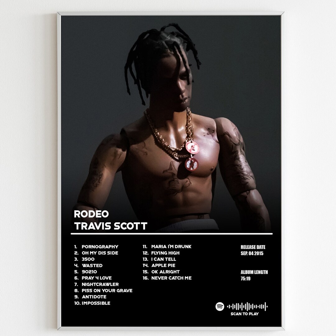 Rodeo Travis Scott Minimalistic Album Cover Poster Music Wall Art ...
