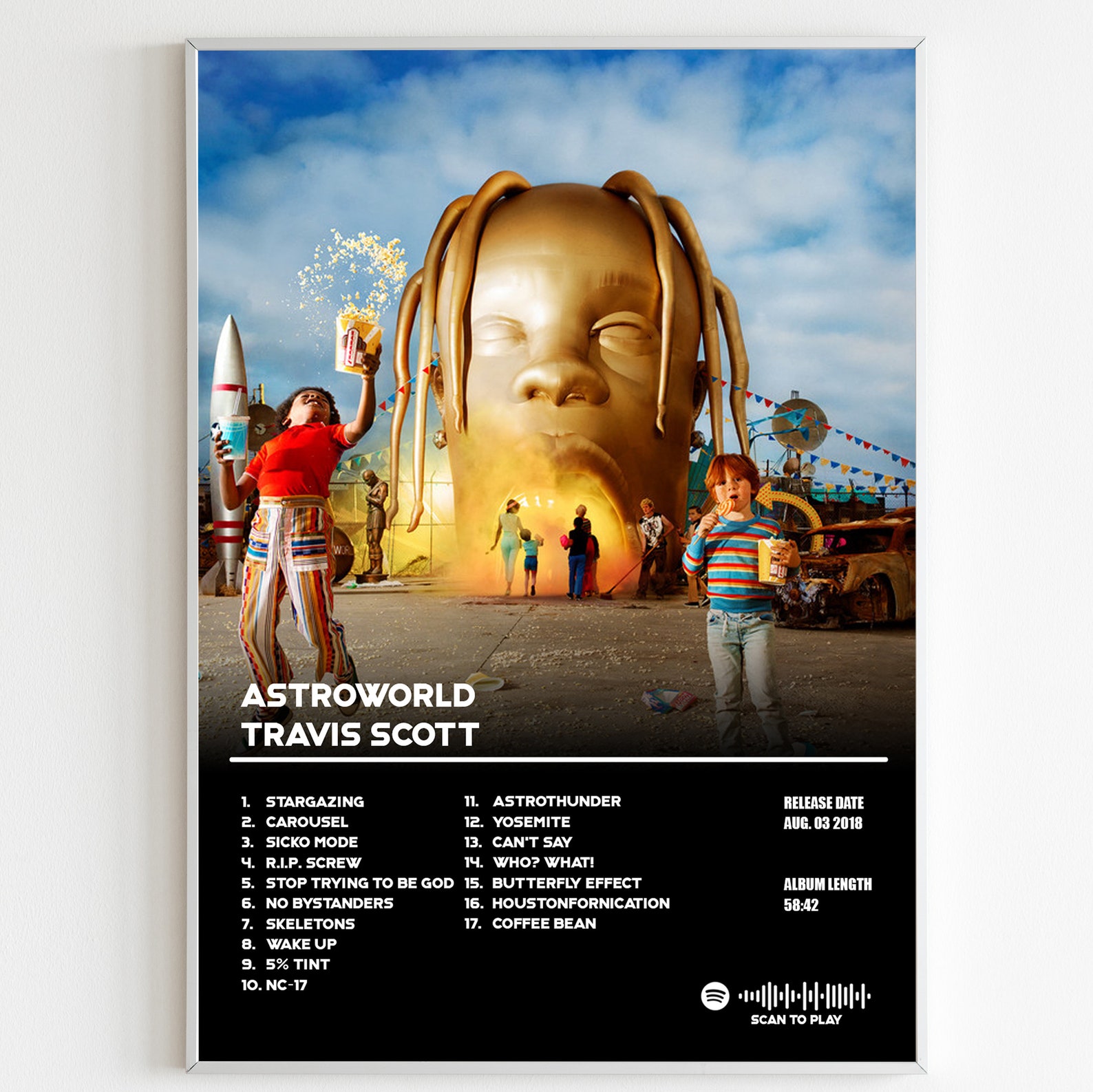 Travis Scott Astroworld Album Cover Poster Music Wall Art Affordable ...