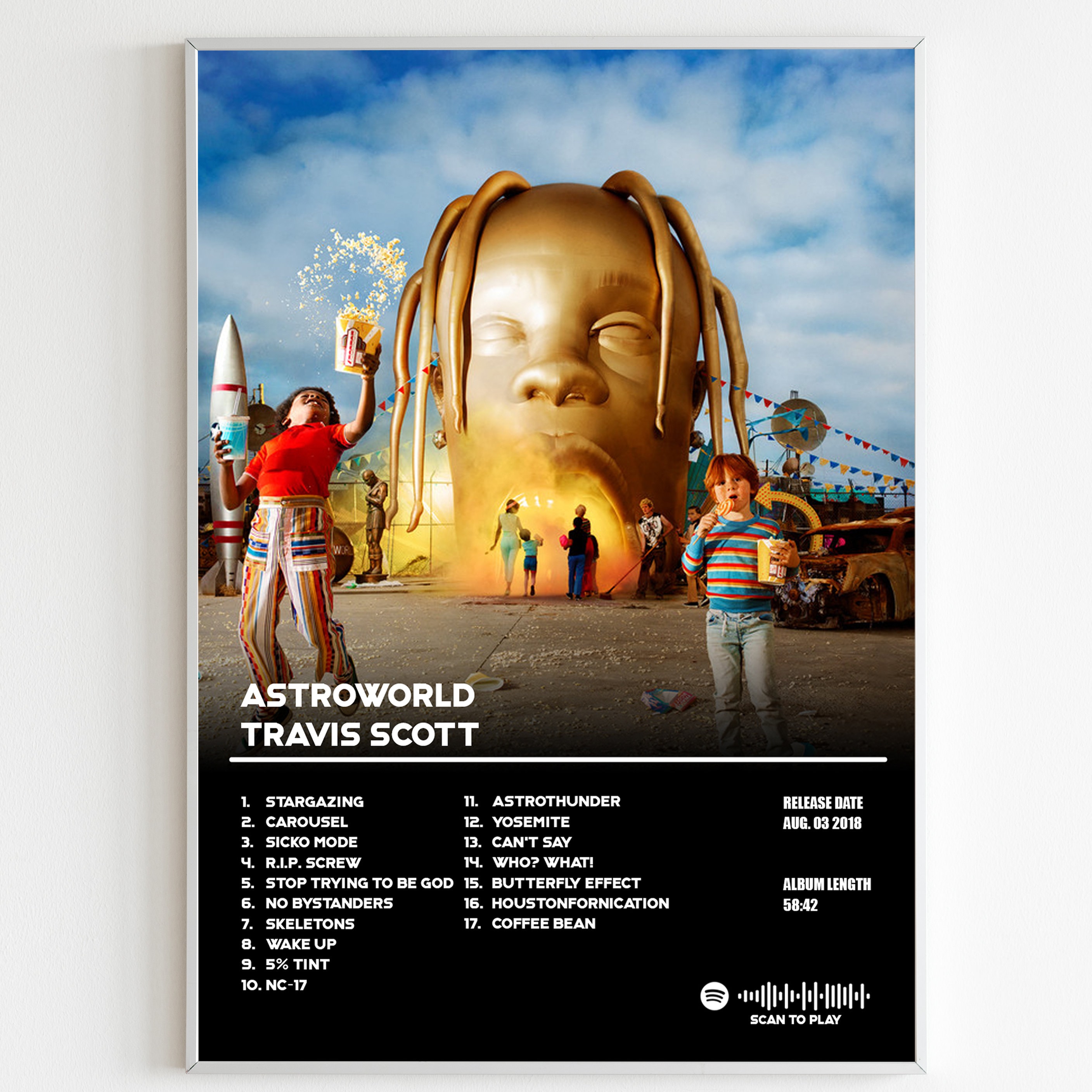 Travis Scott Astroworld Album Cover Poster Music Wall Art Affordable ...