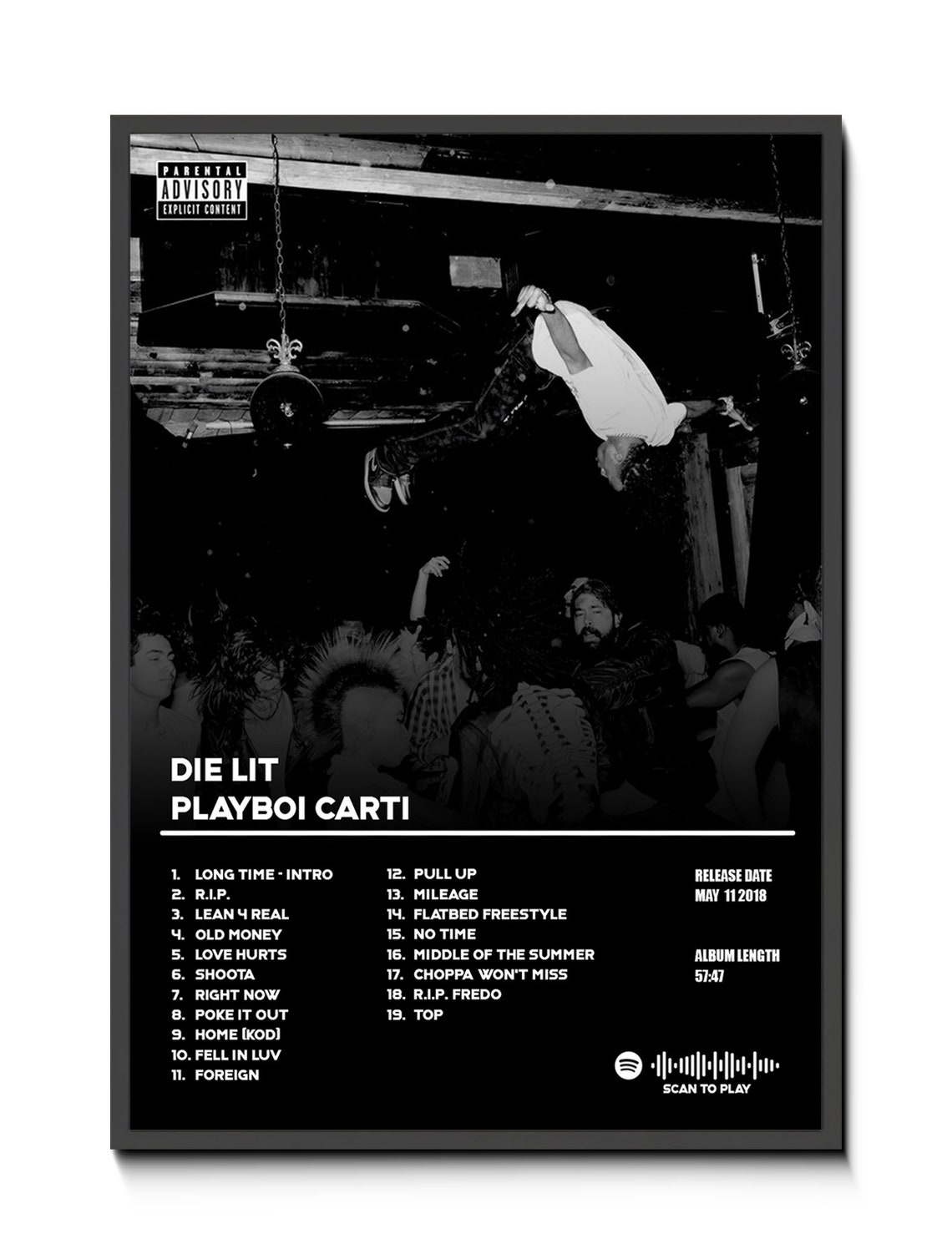 Die Lit Playboi Carti Album Cover Poster Music Wall Art Affordable Gift Music Poster Printable ...