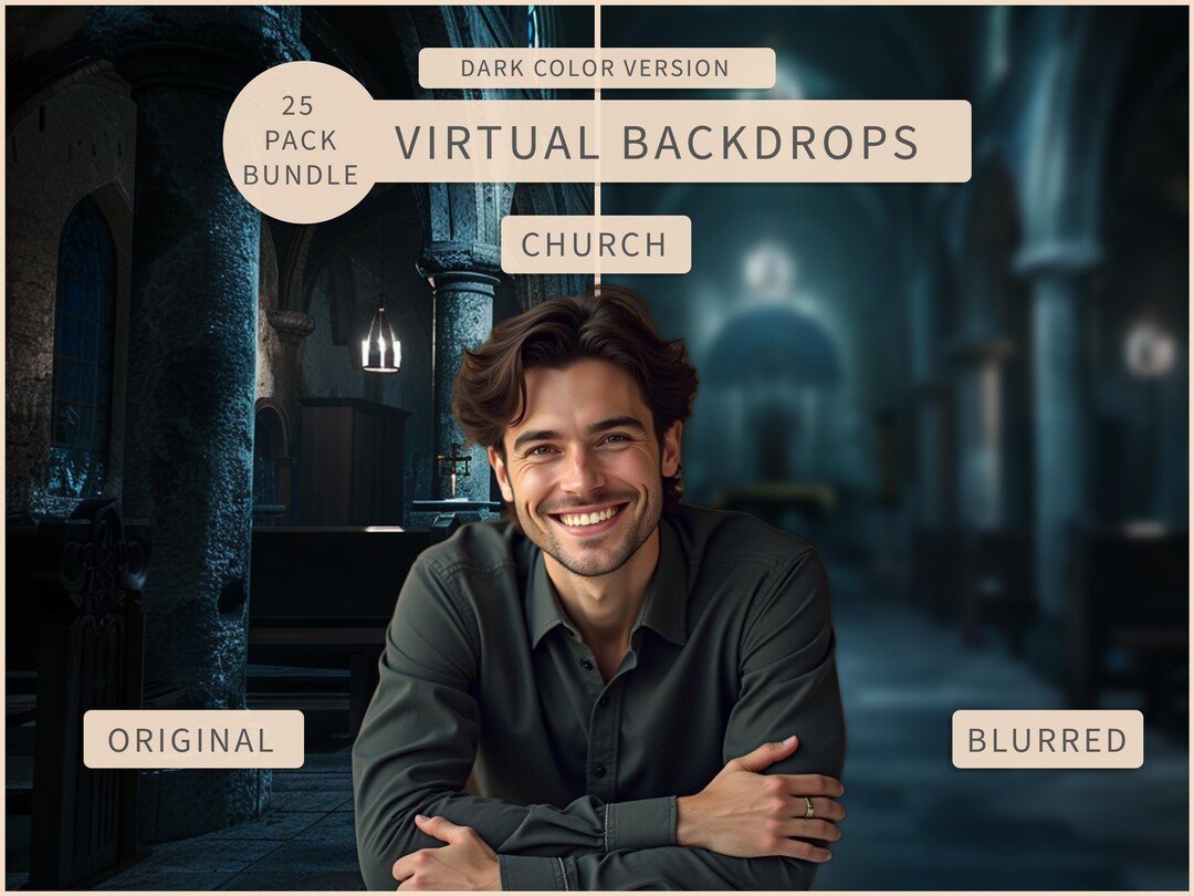25 Church HQ Zoom Backgrounds, Virtual Background Bundle, 4K Video ...