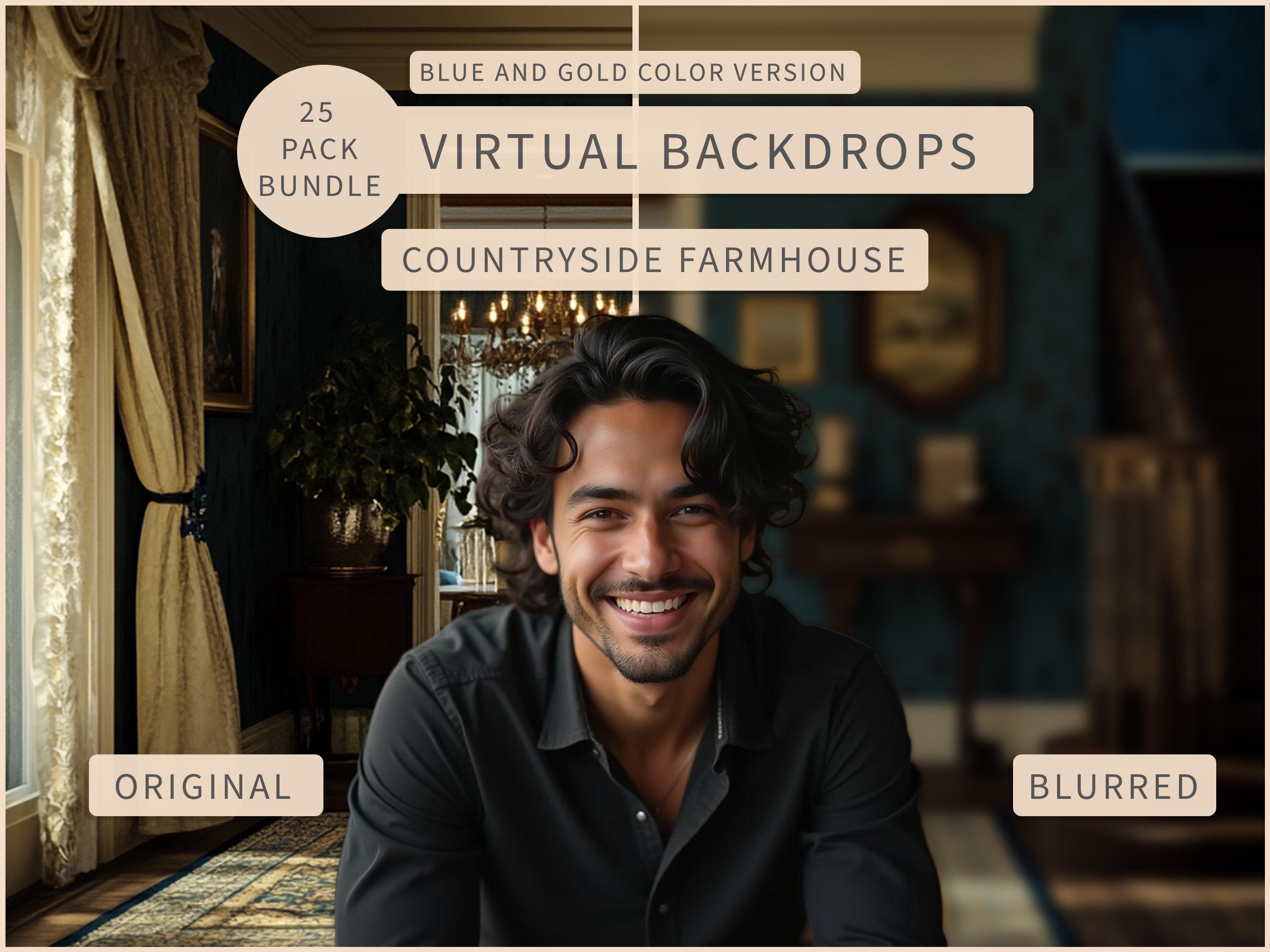 25 Countryside Farmhouse Zoom Background, 4K Virtual Background Bundle ...