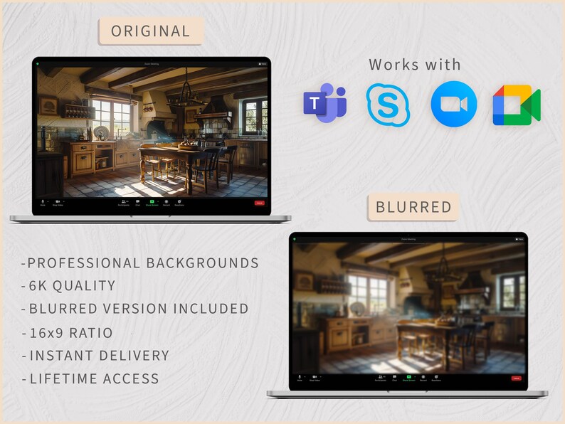 25 Countryside Farmhouse Zoom Background, 4K Virtual Background Bundle ...