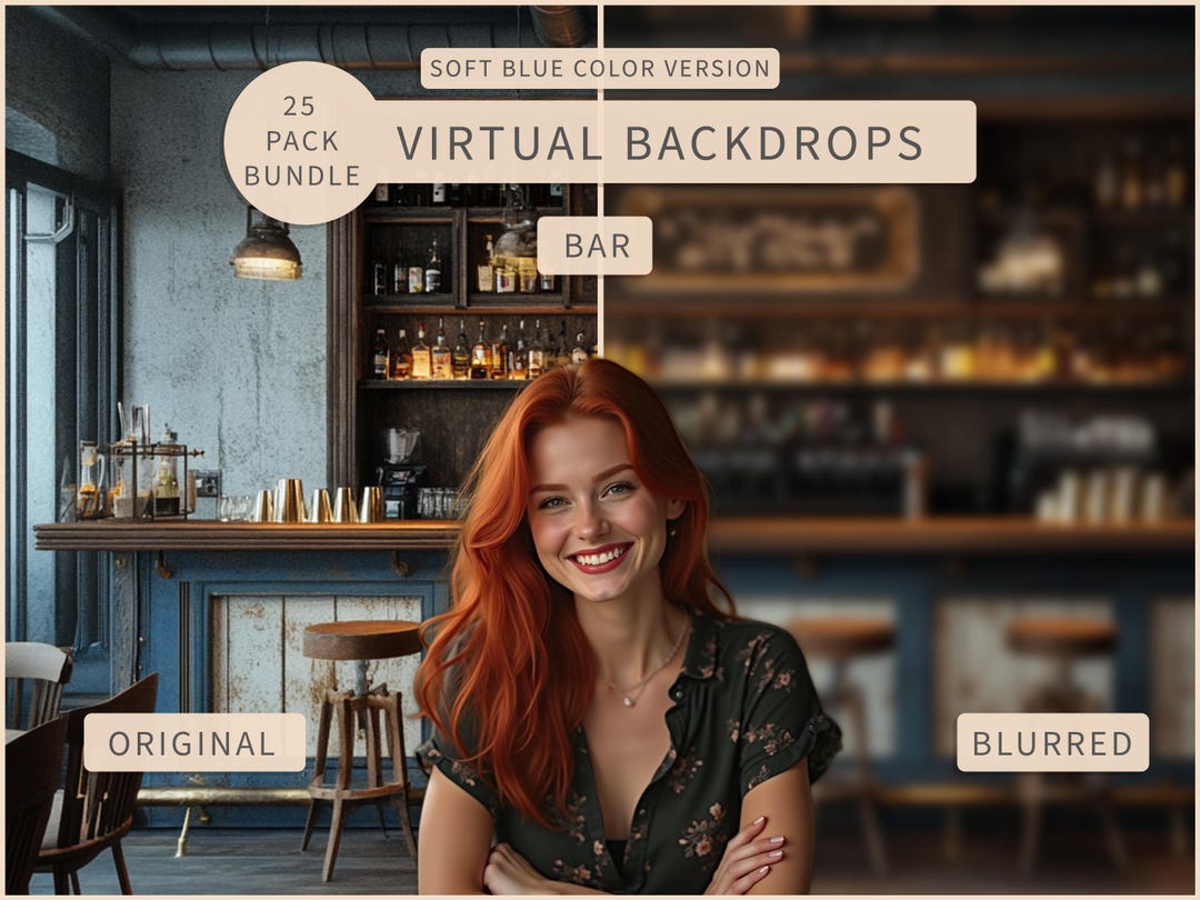 25 Bar HQ Zoom Backgrounds, Virtual Background Bundle, 4K Video Calls ...