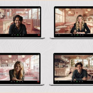 25 Retro Diner HQ Zoom Backgrounds, Virtual Background Bundle, 4K Video ...