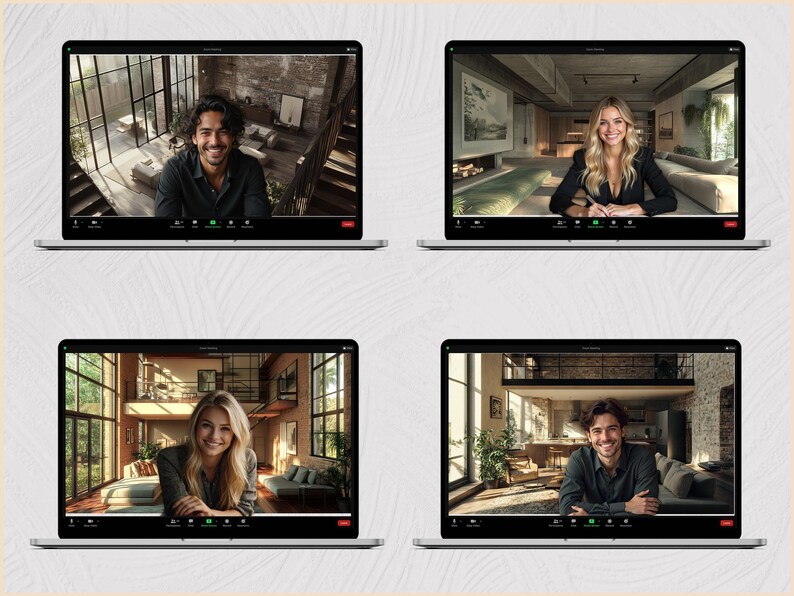 25 Loft Apartment HQ Zoom Backgrounds, Virtual Background Bundle, 4K ...