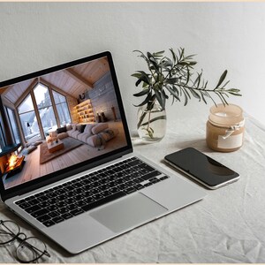 25 Modern Cabin HQ Zoom Backgrounds, Virtual Background Bundle, 4K ...