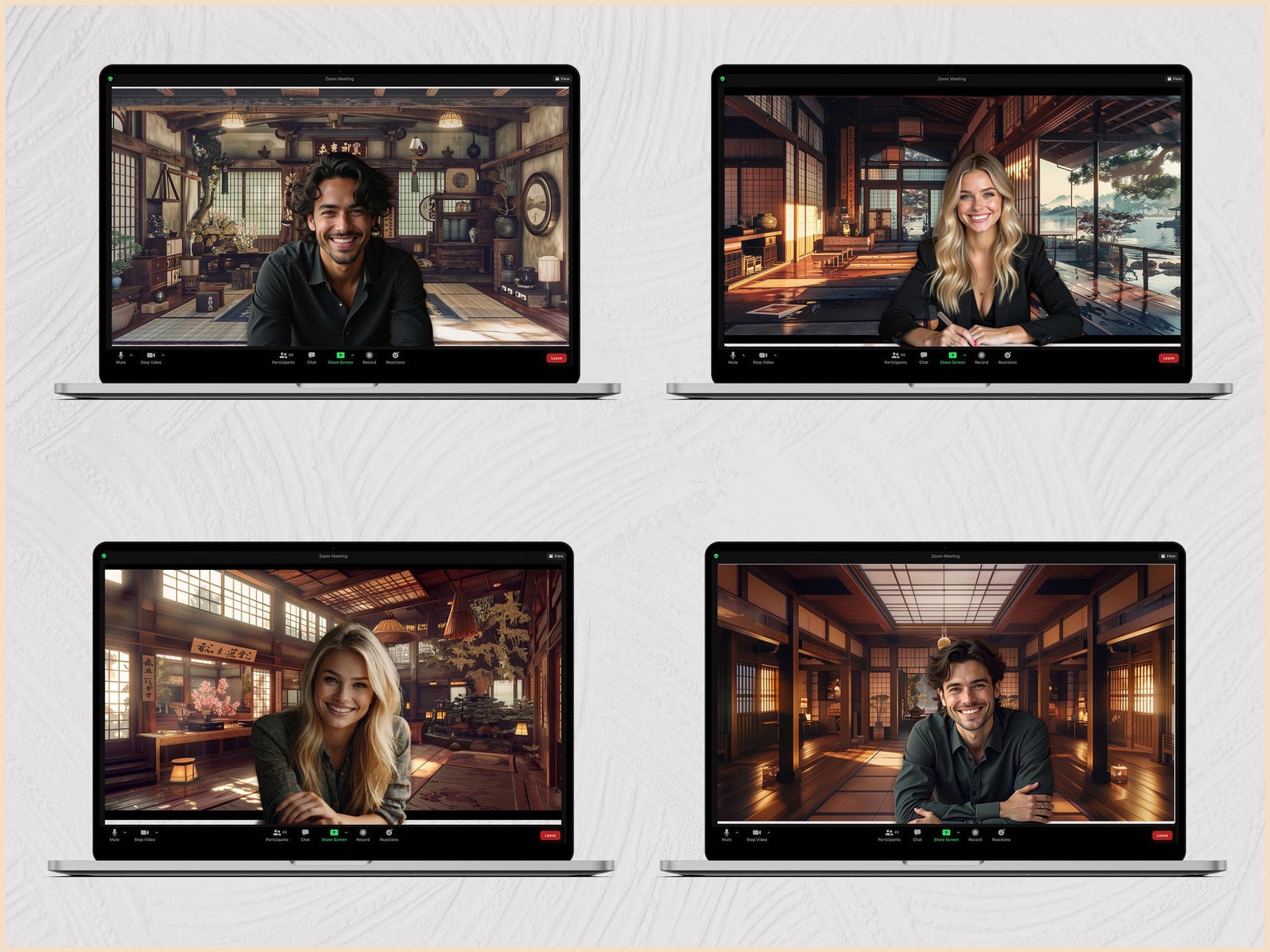 25 Traditional Japanese House Zoom Background, 4K Virtual Background ...