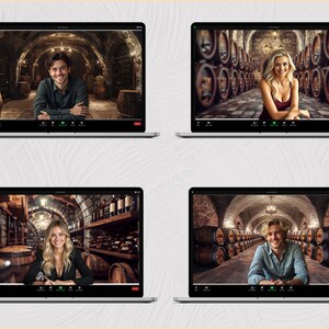 25 Wine Cellar Zoom Background, 4K Virtual Background Bundle, Zoom Call ...