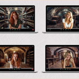 25 Wine Cellar Zoom Background, 4K Virtual Background Bundle, Zoom Call ...