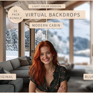 25 Modern Cabin HQ Zoom Backgrounds, Virtual Background Bundle, 4K ...