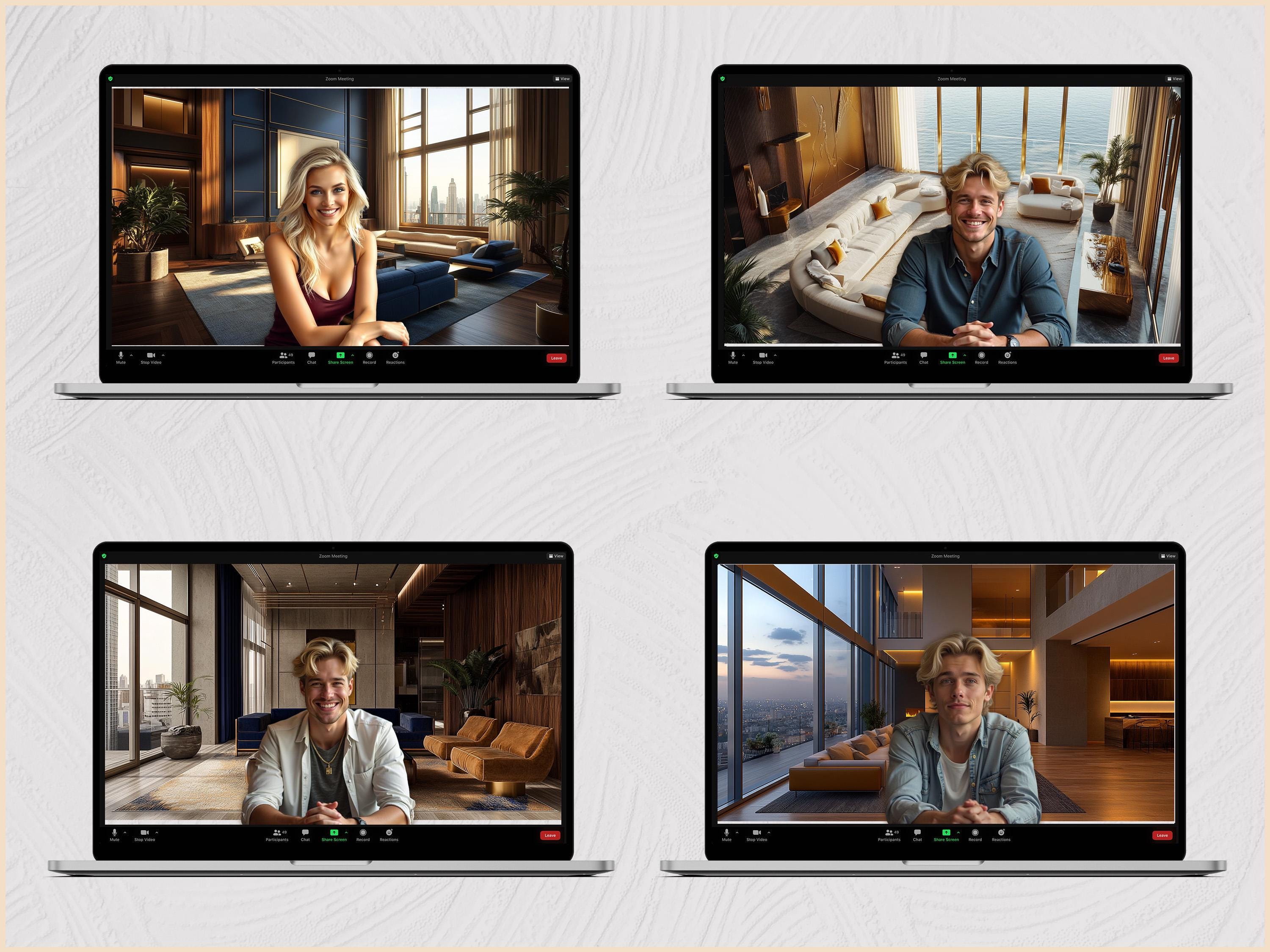 25 Penthouse Zoom Background Bundle, Virtual Zoom Background, 4K ...