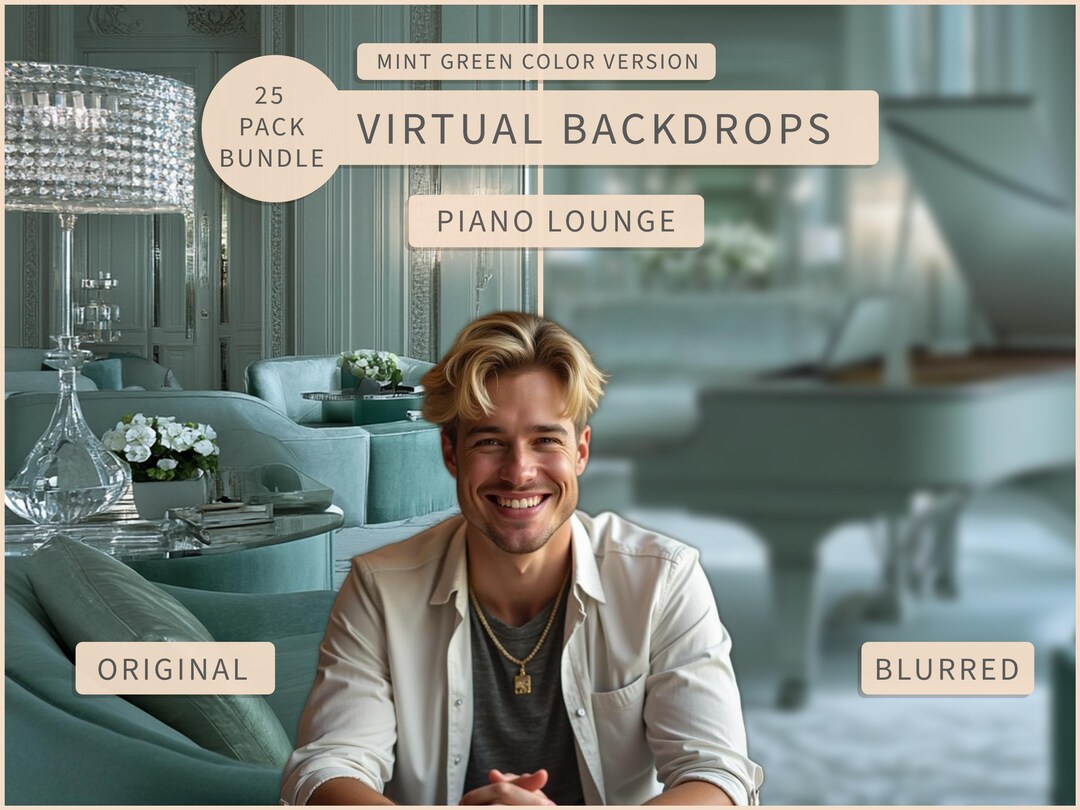 25 Piano Lounge Zoom Background Bundle, Virtual Zoom Background, 4K ...