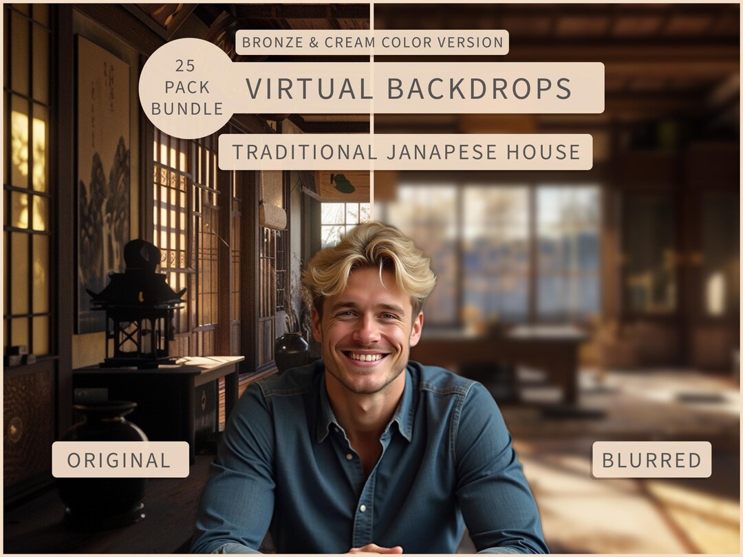25 Traditional Japanese House Zoom Background Bundle, Virtual Zoom, 4K ...