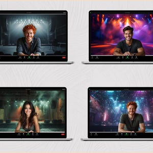 25 Concert Stage Zoom Background Bundle, Virtual Zoom Background, 4K ...