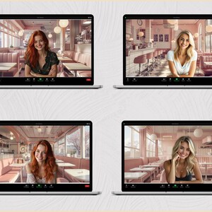 25 Retro Diner HQ Zoom Backgrounds, Virtual Background Bundle, 4K Video ...