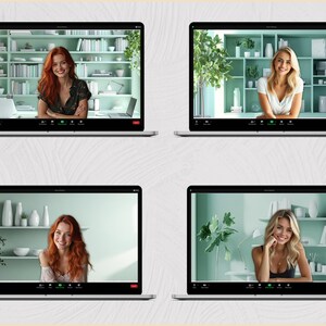 25 Home Office Wall Shelving Zoom Background Bundle, Virtual Zoom ...