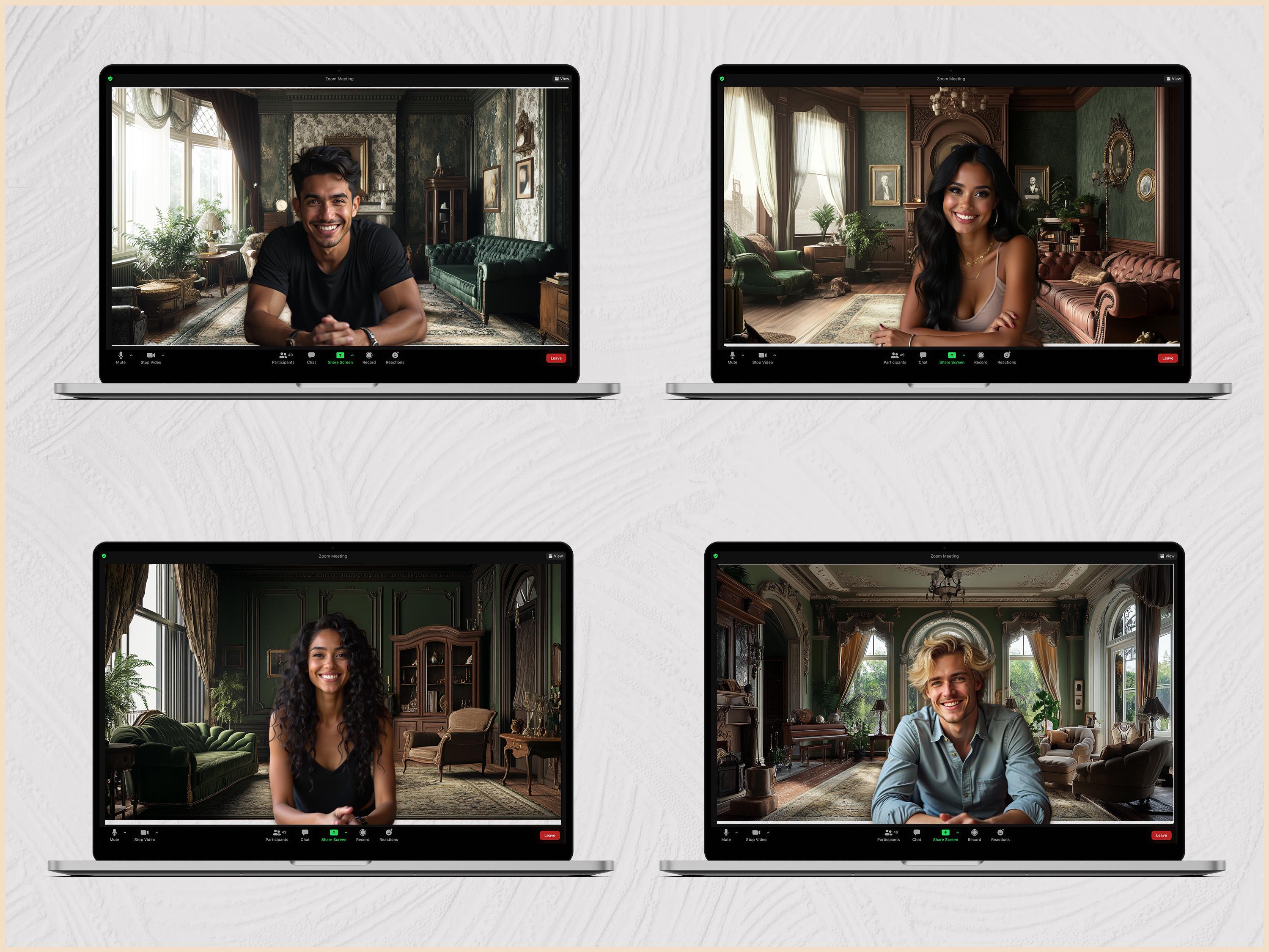 25 Victorian Parlor Zoom Background Bundle, Virtual Zoom Background, 4K ...