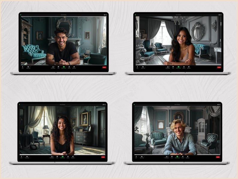 25 Victorian Parlor HQ Zoom Backgrounds, Virtual Background Bundle, 4K ...