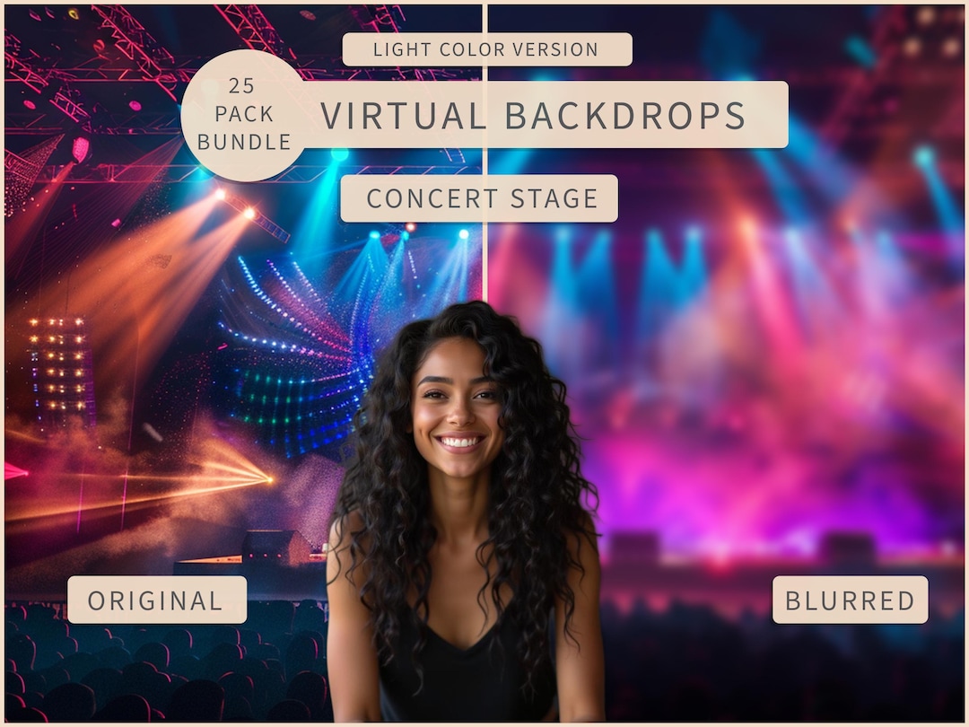 25 Concert Stage Zoom Background Bundle, Virtual Zoom Background, 4K ...