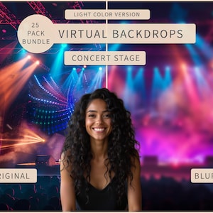 25 Concert Stage Zoom Background Bundle, Virtual Zoom Background, 4K ...