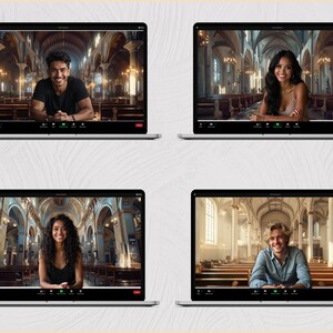 25 Church Zoom Background Bundle, Virtual Zoom Background, 4K ...