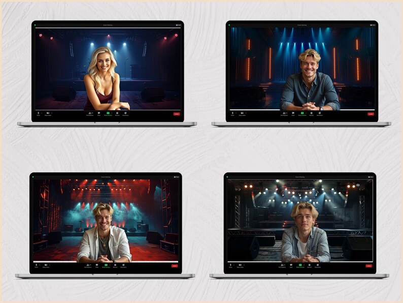 25 Concert Stage HQ Zoom Backgrounds, Virtual Background Bundle, 4K ...