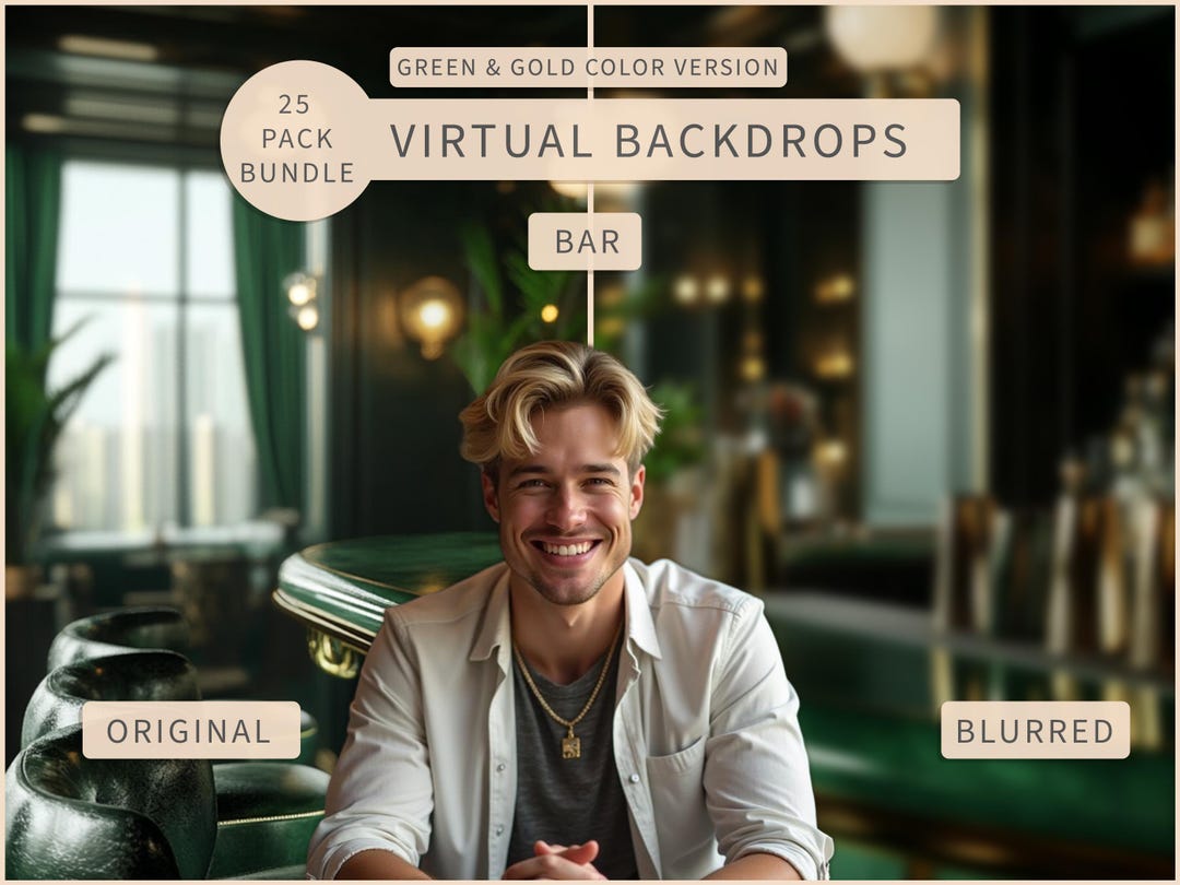 25 Bar Zoom Background Bundle, Virtual Zoom Background, 4K Background ...