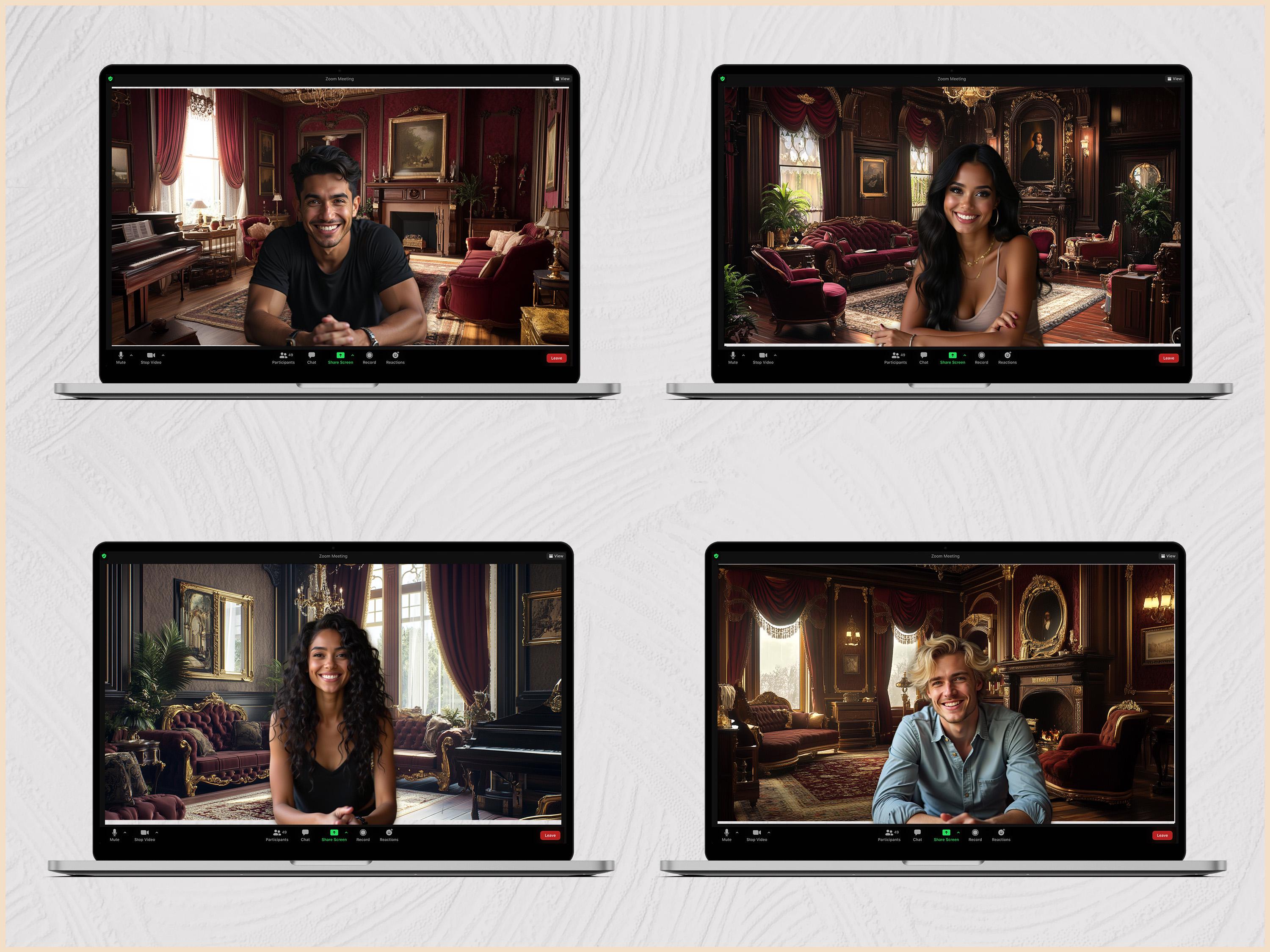 25 Victorian Parlor Zoom Background Bundle, Virtual Zoom Background, 4K ...