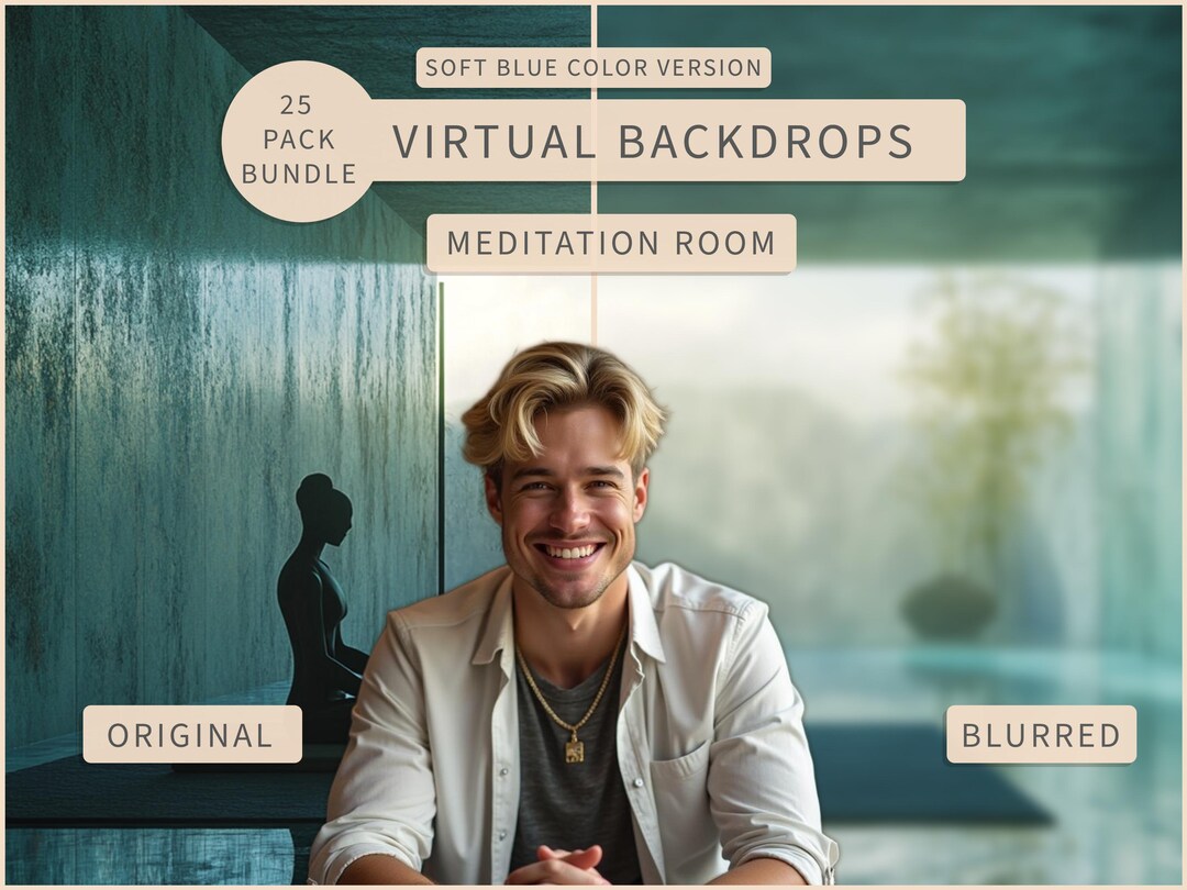 25 Meditation Room Zoom Background, 4K Virtual Background Bundle, Zoom ...