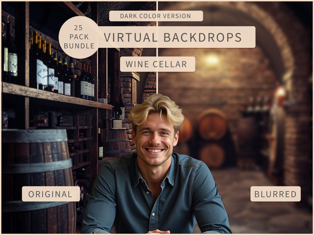 25 Wine Cellar Zoom Background Bundle, Virtual Zoom Background, 4K ...