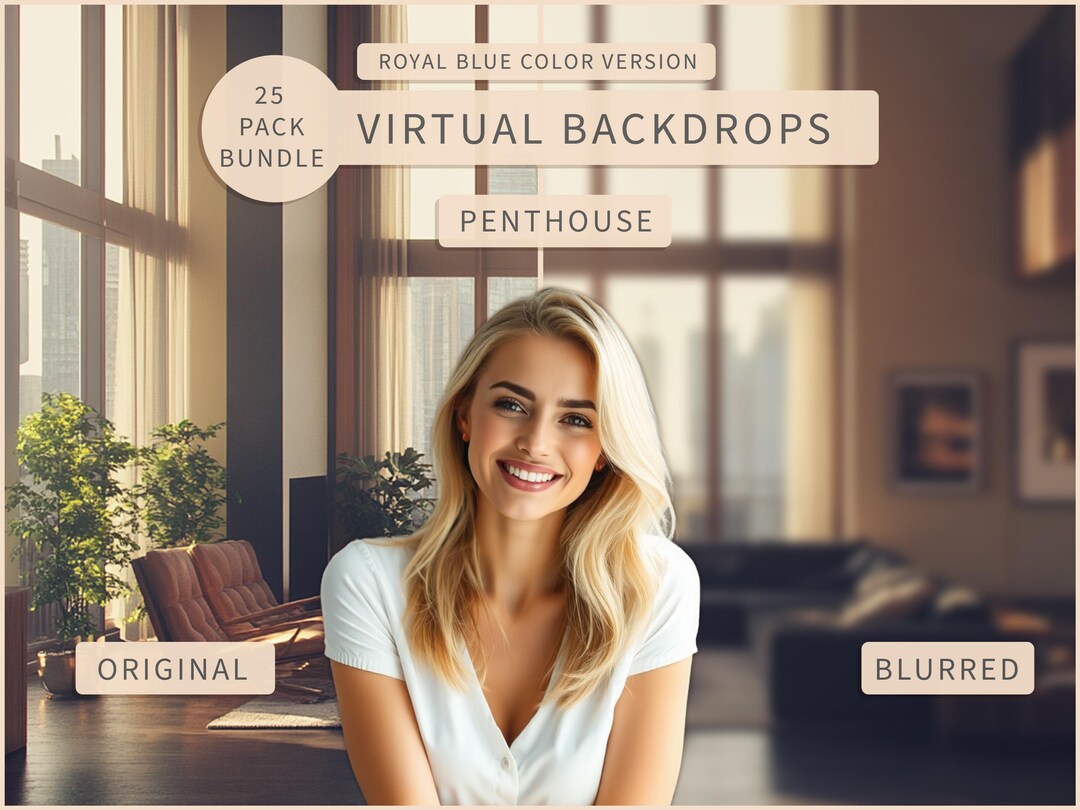 25 Penthouse HQ Zoom Backgrounds, Virtual Background Bundle, 4K Video ...