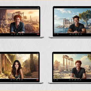 25 Minimalist Office Zoom Background Bundle, Virtual Zoom Background ...