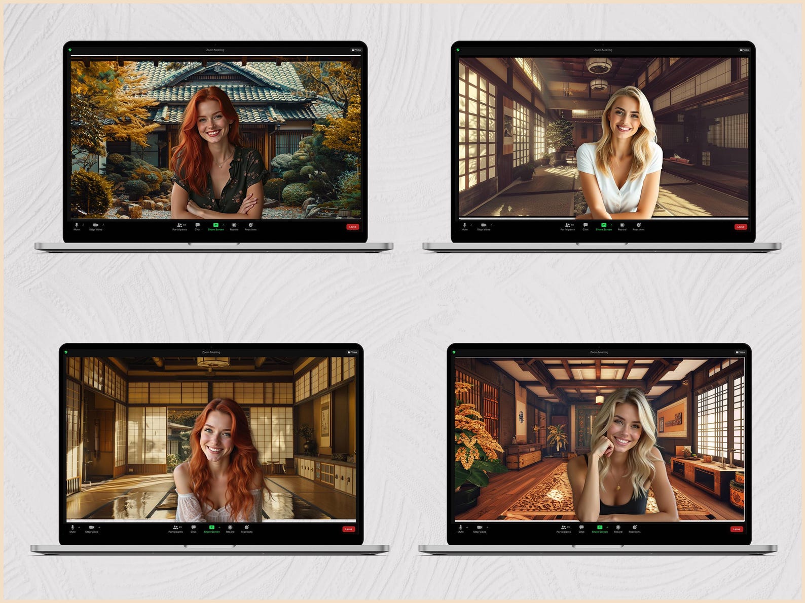 25 Traditional Japanese House Zoom Background, 4K Virtual Background ...