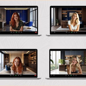 25 Minimalist Office Zoom Background Bundle, Virtual Zoom Background ...