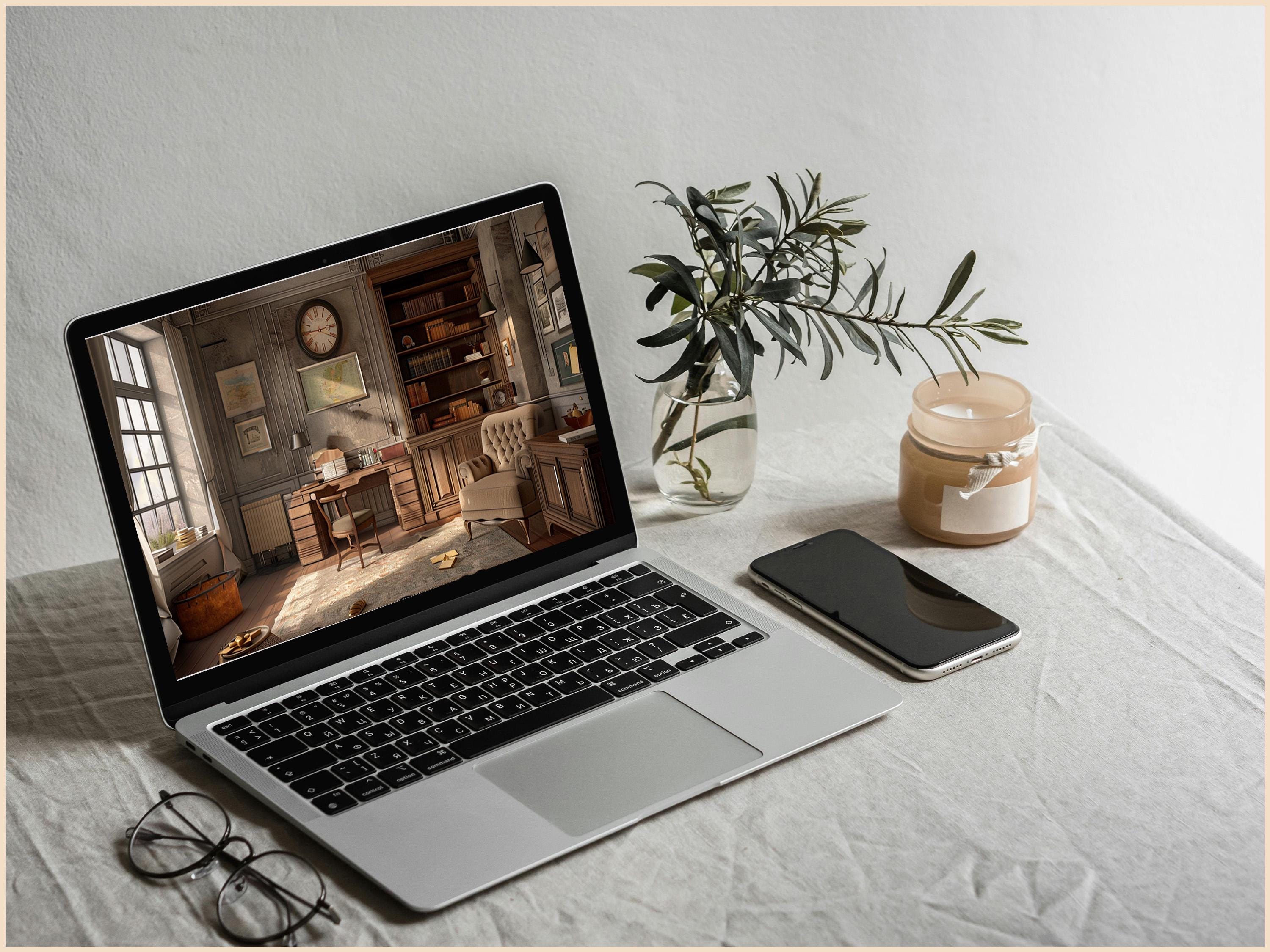 25 Vintage Study Room Zoom Background, 4K Virtual Bundle, Zoom Call ...