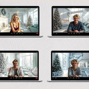 25 Christmas Penthouse Zoom Background Bundle, Virtual Zoom Background ...