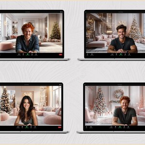 25 Christmas Penthouse Zoom Background Bundle, Virtual Zoom Background ...