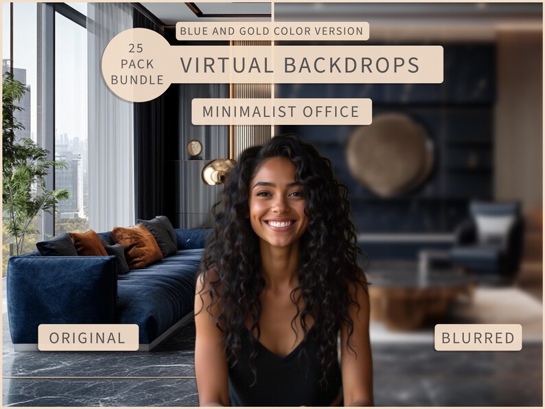 25 Minimalist Office Zoom Background, 4K Virtual Background Bundle ...