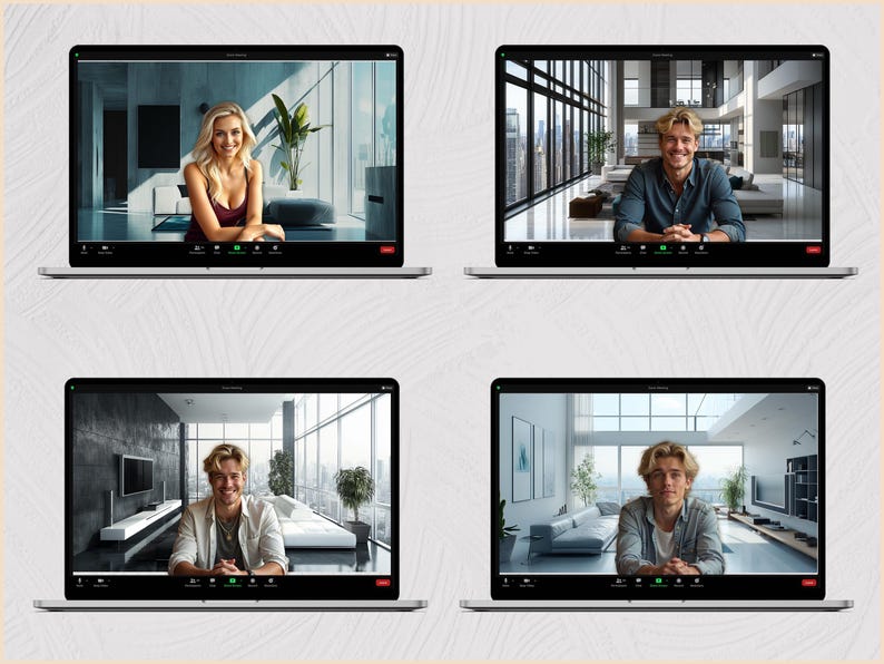 25 Penthouse Zoom Background, 4K Virtual Background Bundle, Zoom Call ...