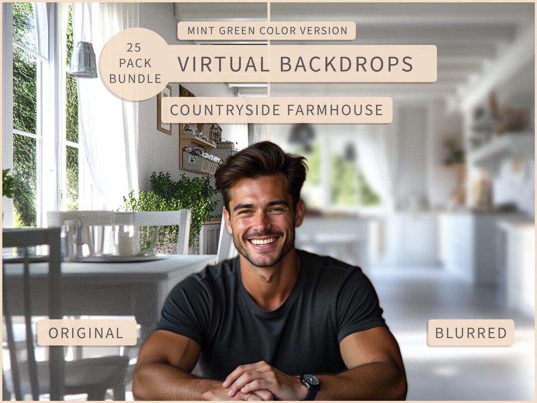 25 Countryside Farmhouse Zoom Background Bundle, Virtual Zoom ...